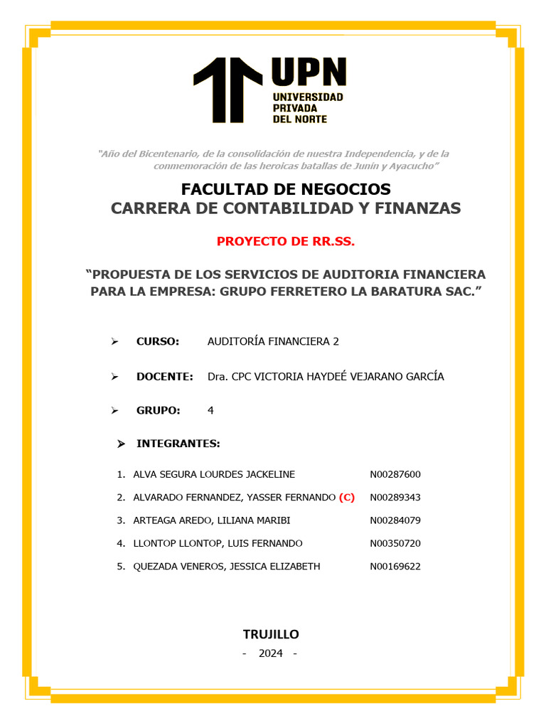 Proyecto RRSS - Grupo 4 | PDF | Auditoría | Business