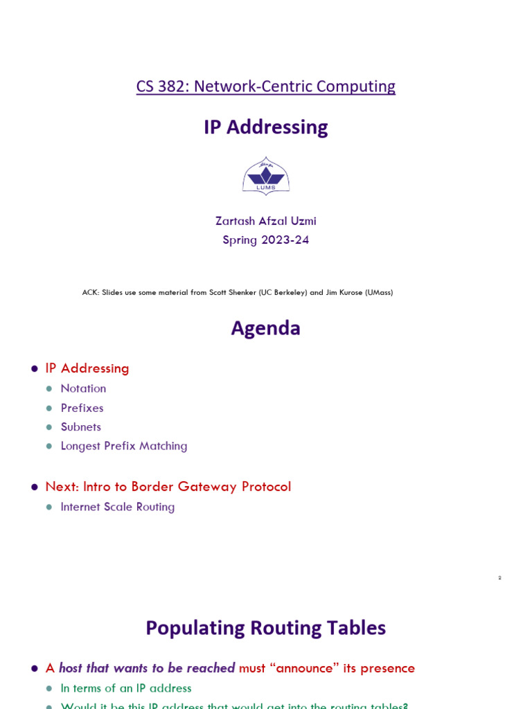 IPAddressing | PDF | Ip Address | Internet Protocols