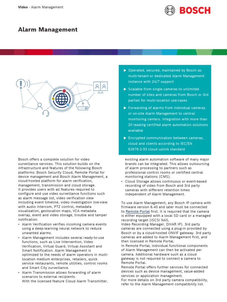 Bosch Cloud VMS Data Sheet enUS 80255187083 | PDF | Ios | Cloud Computing