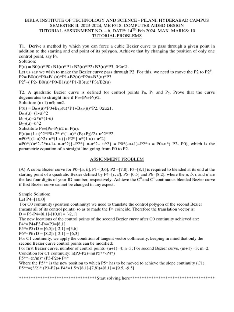 SOLUTIONS TUTORIALS ASSIGNMENT 6 2023 24 Sem II 14022023 | PDF ...
