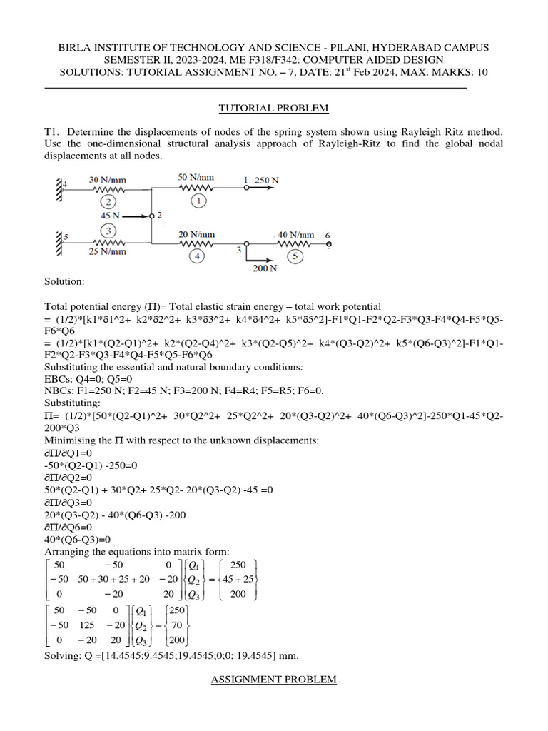 Rayleigh-Ritz Method Tutorial Solution | PDF | Science & Mathematics ...