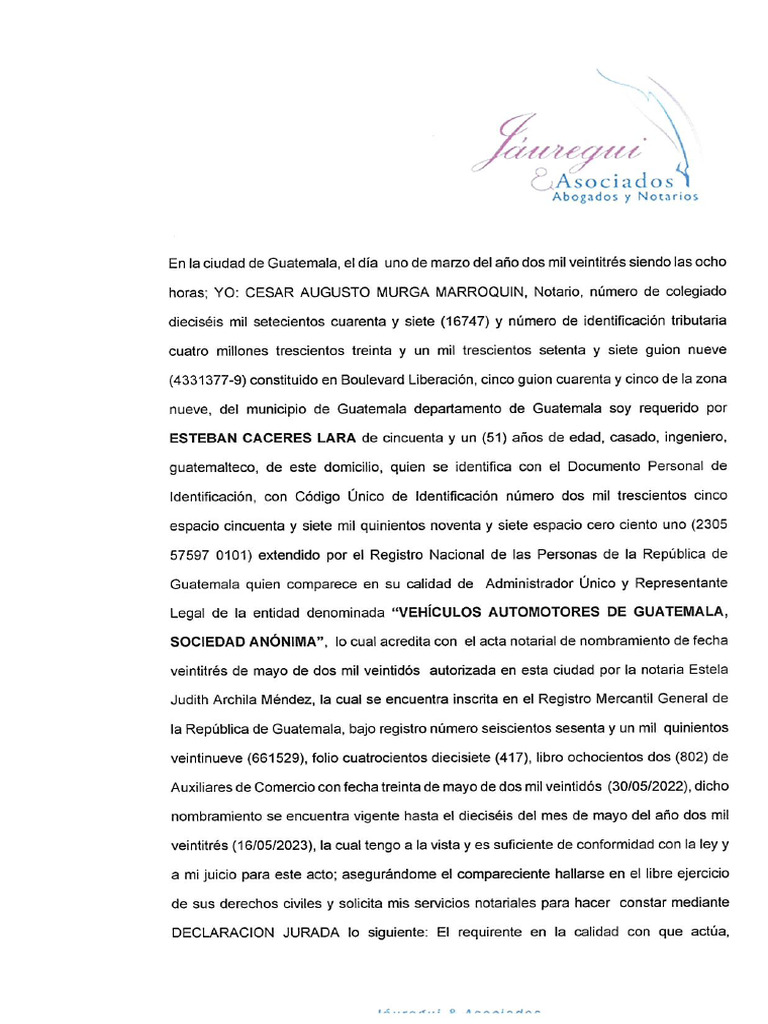 Declaración Jurada Vagsa - RGAE | PDF