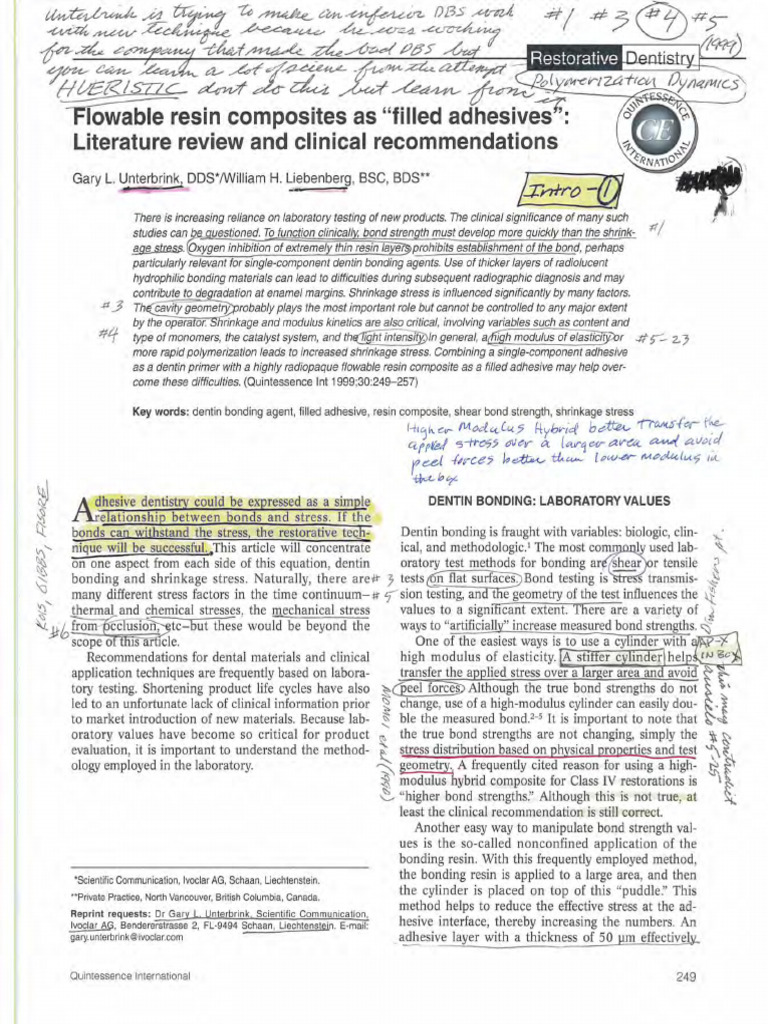 Intro-6 Unterbrink GL, Liebggggenberg WH. Flowable Resin Composites As ...