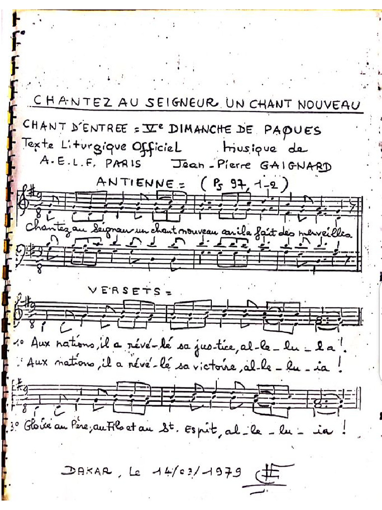 Chantez Au Seigneur Un Chant Nouveau | PDF