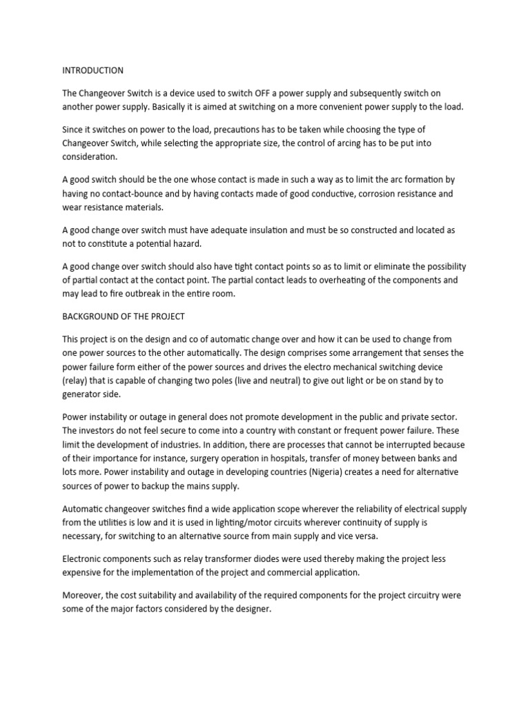 INTRODUCTION | PDF | Switch | Relay