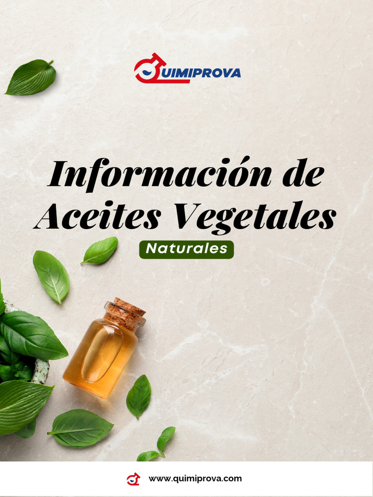 Aceites Vegetales: Beneficios y Usos | PDF | Petróleo | Aceite de coco