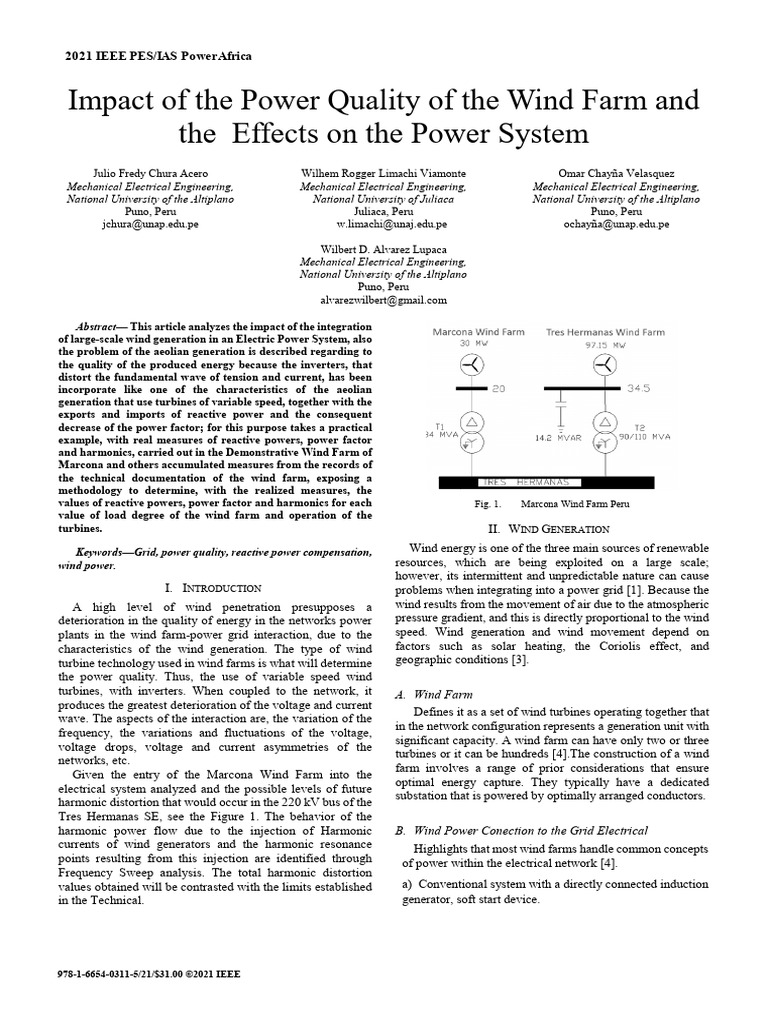 Wind Farm Power Quality Impact | PDF | Wind Power | Electrical Grid