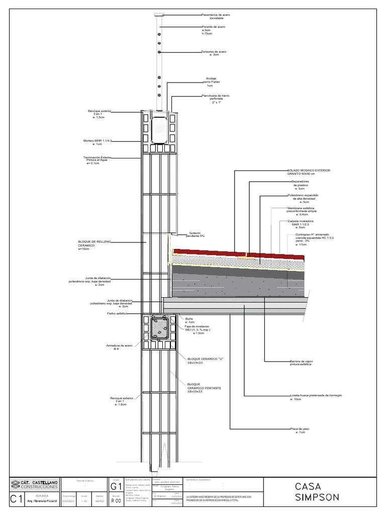 Corte Cubierta | PDF | Ingeniero civil | Ingeniería de Edificación