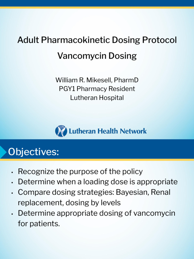 vancomycin policy review | PDF | Kidney | Chronic Kidney Disease