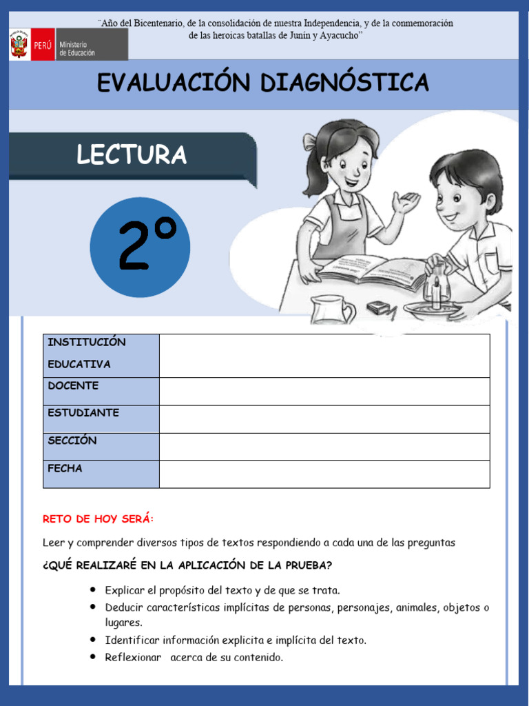Evaluación Diagnóstica de Lectura Escolar | PDF