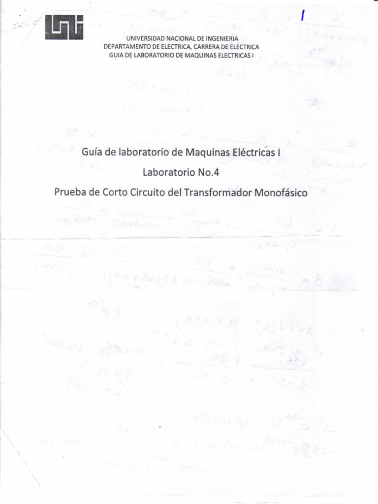 Laboratorio 4 - Mantenimiento y Seguridad | PDF | Transformador | Corriente eléctrica