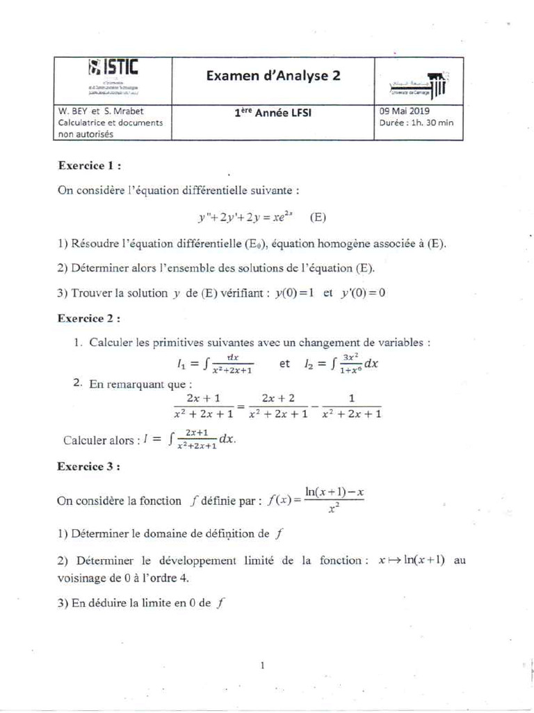 Exam 1 Analyse | PDF