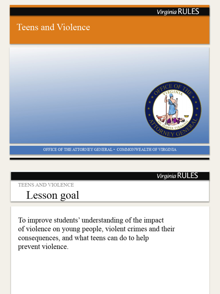 Teens and Violence Presentation | PDF | Murder | Assault