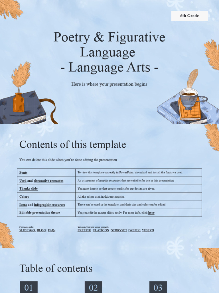 Poetry and Figurative Language Language Arts 6th Grade | PDF | Planets ...