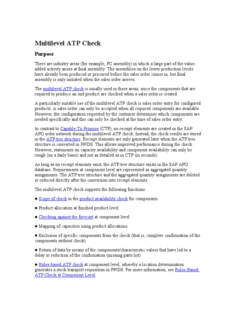 Multilevel ATP Check: Purpose | PDF