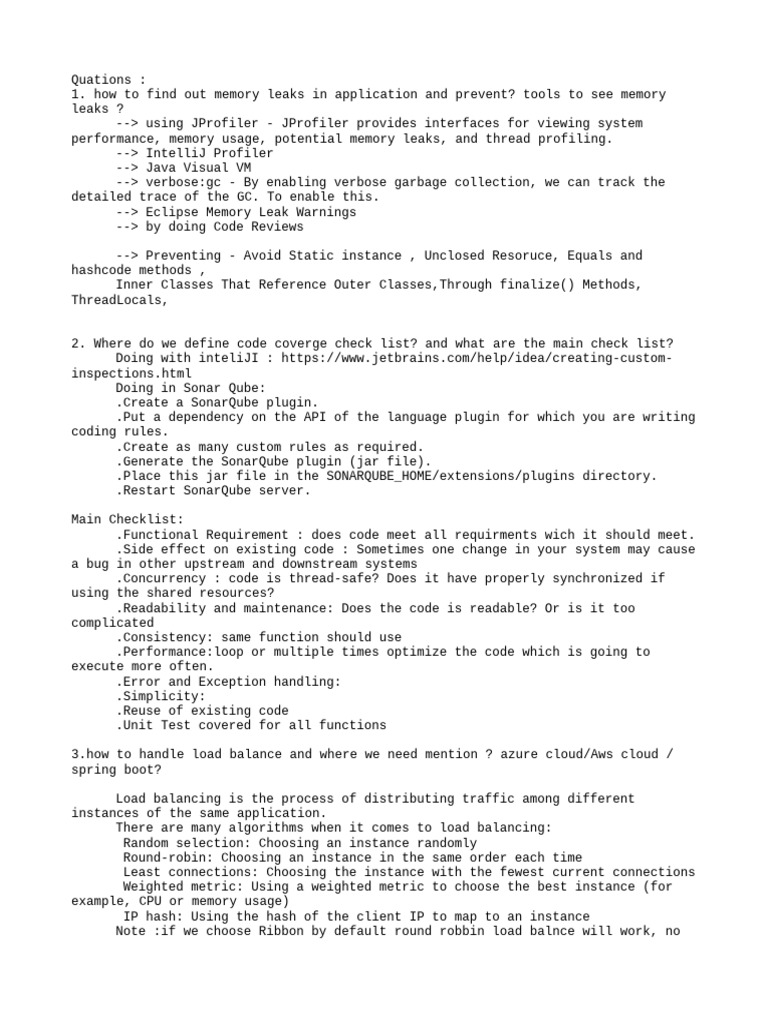 Interview Quation | PDF | Databases | Load Balancing (Computing)