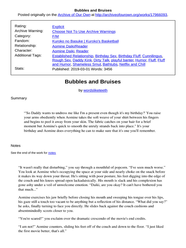 Bubbles and Bruises | PDF