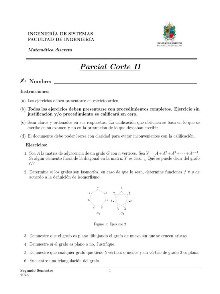 Parcial 2 Matematicas Discretas UD | PDF