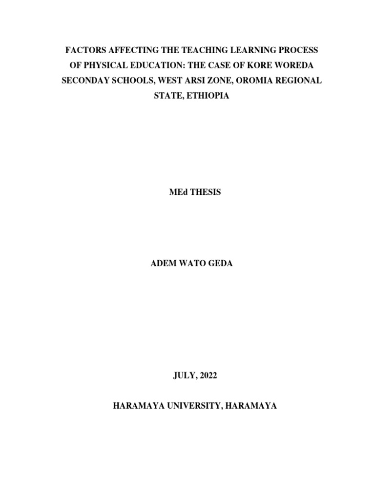 Final Thesis | PDF | Physical Education | Teachers
