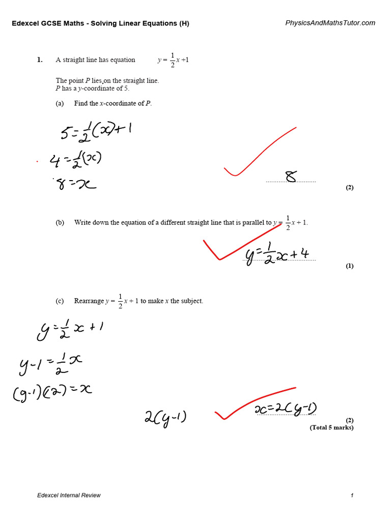 Solving Linear Equations in GCSE Maths | PDF | Algebra | Equations