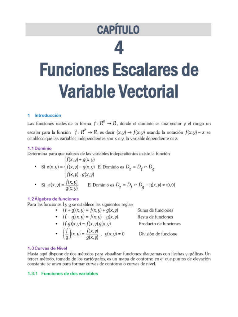 Cap4 Funciones de Varias Variables | Descargar gratis PDF | Escalar (Matemáticas) | Derivado