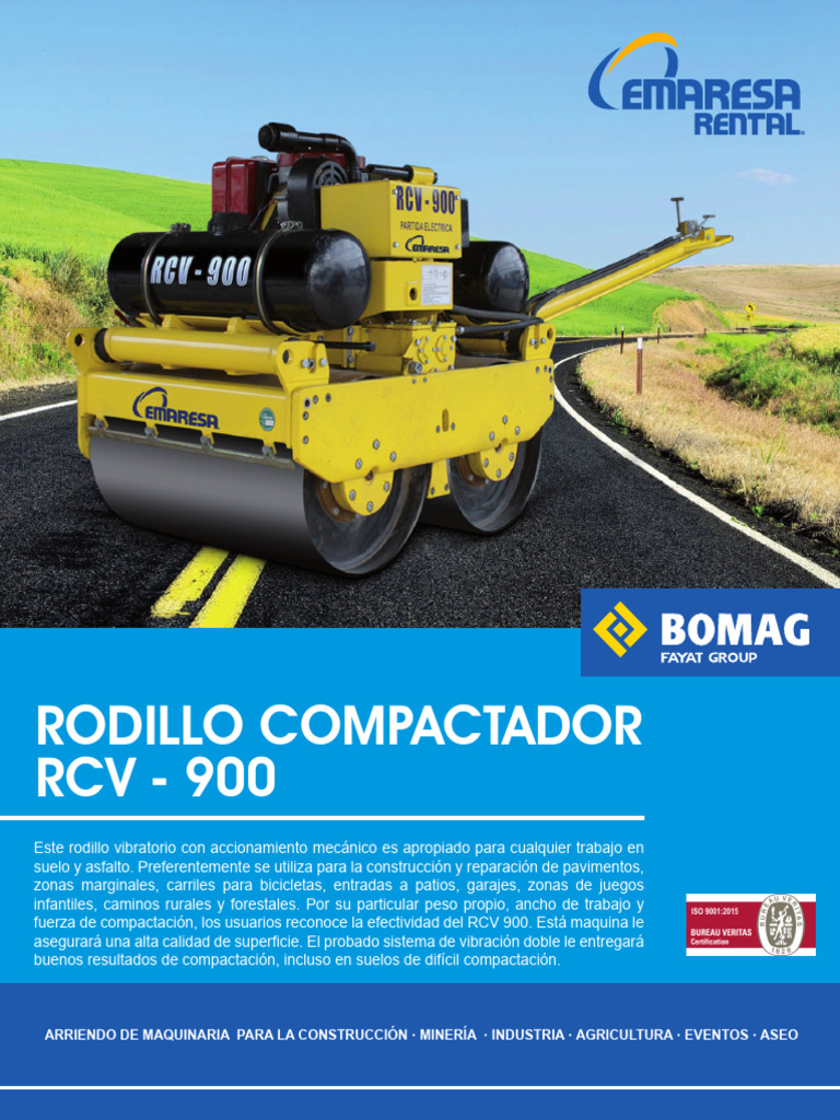 Rodillo Compactador RCV 900: Ficha Técnica | PDF