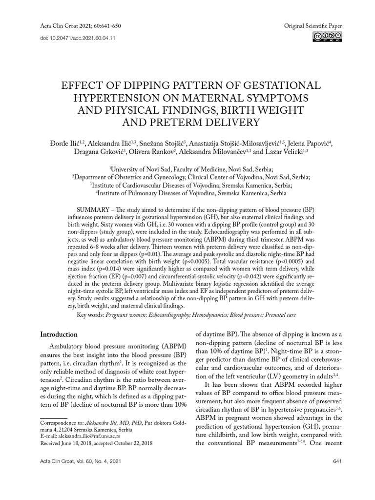 Effect of Dipping Pattern of Gestational | PDF | Ventricle (Heart ...