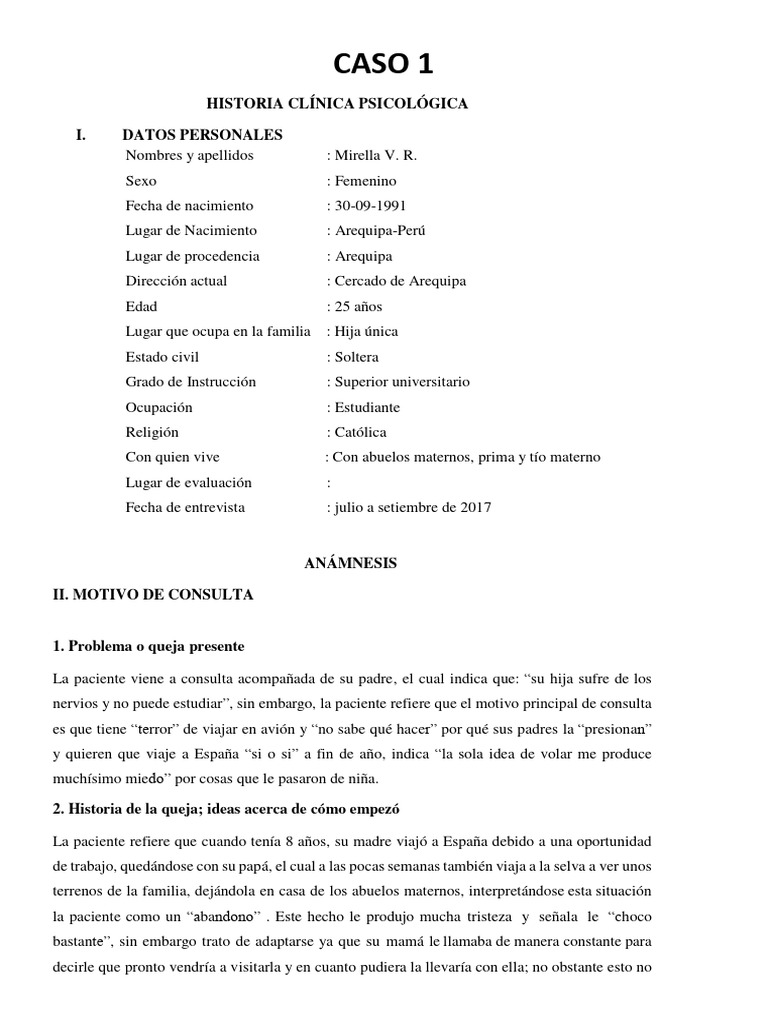 Casos 1 y 2 - Anamnesis | PDF | Alcoholismo | El embarazo