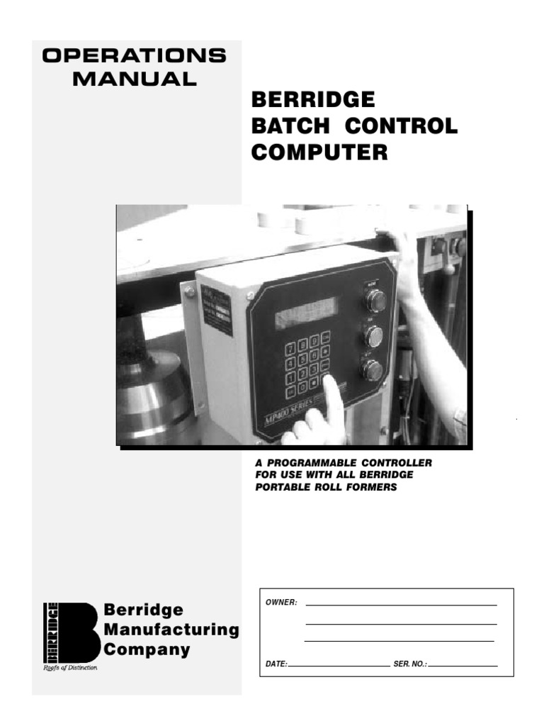 Batch Control Computer Manual | PDF | Screw | Drill