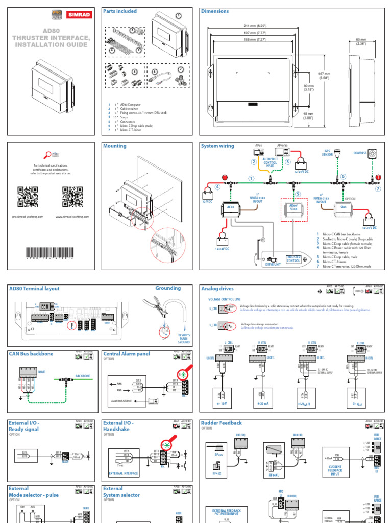 AD80 Autopilot computer, Installation guide - Simrad Yachting | PDF ...