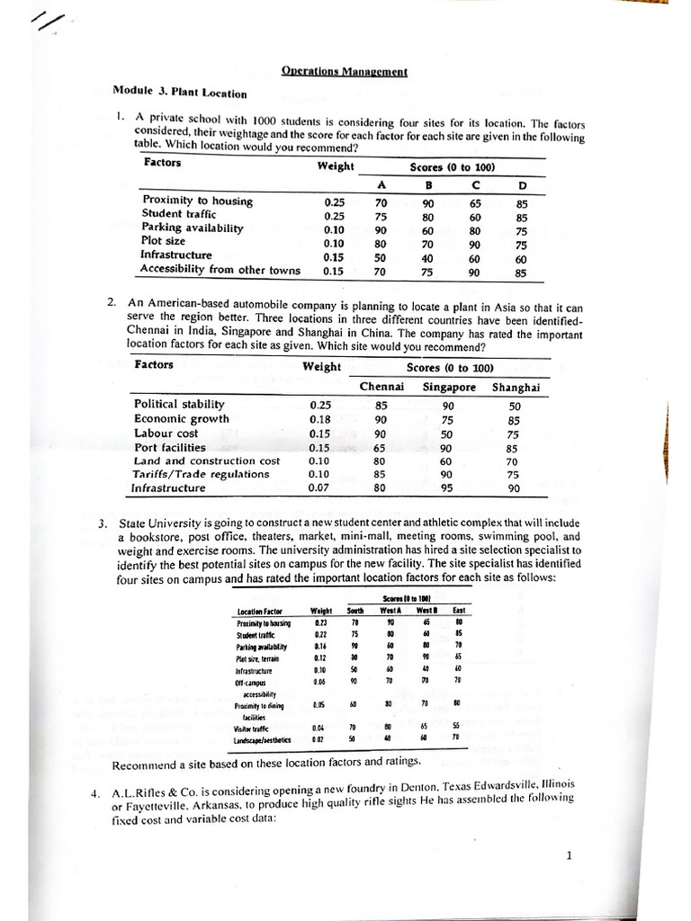 OM MODULE 3 Sheet | PDF