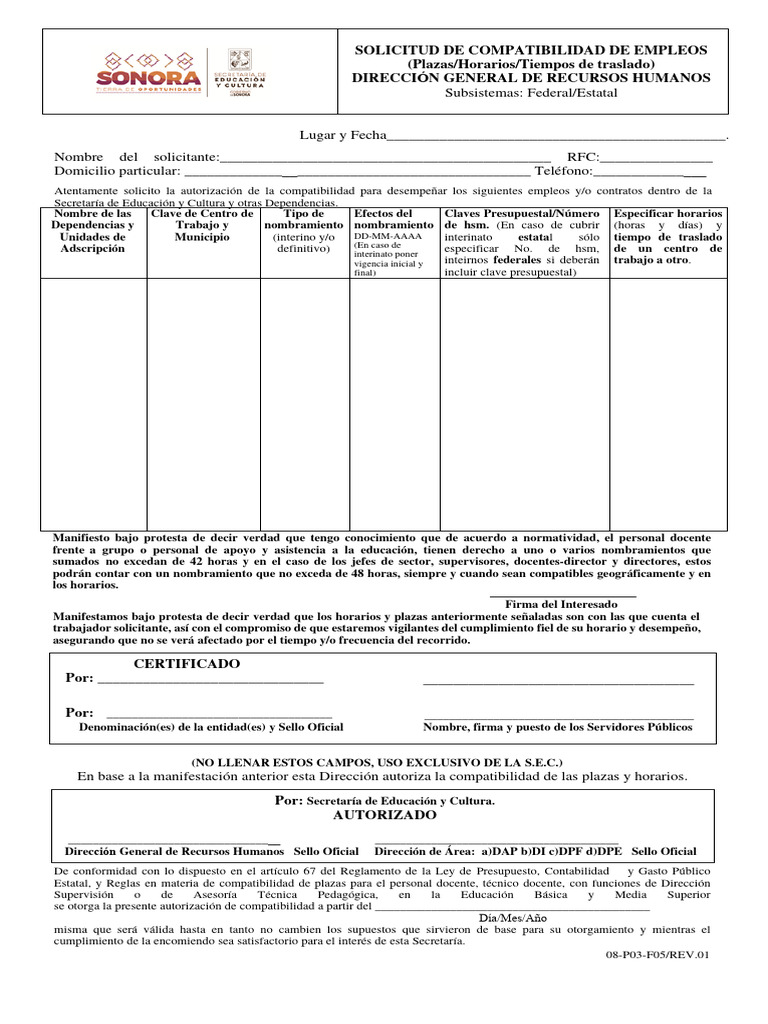 Solicitud de Compatibilidades Dgrh-dap (1) | PDF | Gobierno