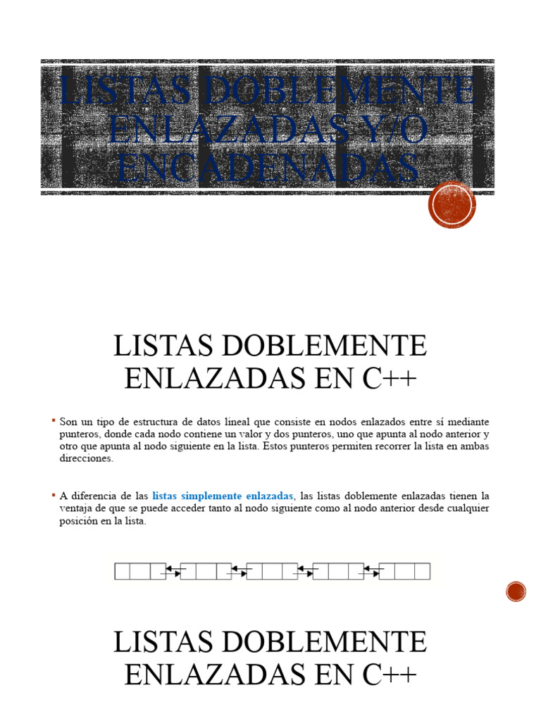 Lista Doblemente Enlazada | PDF | Puntero (Programación de computadora ...