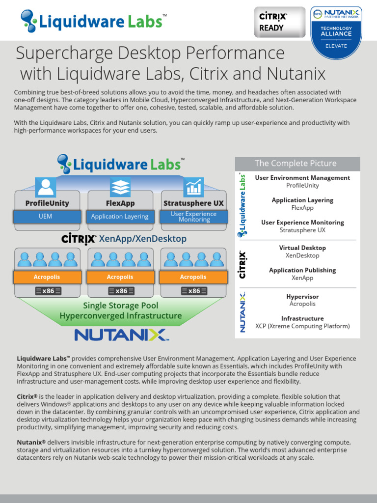 Liquidware Labs Solution Brief Nutanix Citrix | PDF | Desktop Virtualization | Virtualization