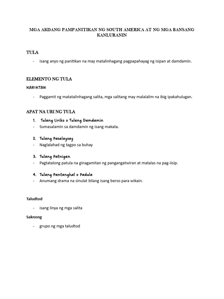 Filipino Report Tula | PDF