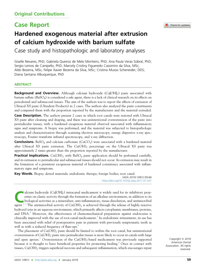 Hardened Exogenous Material After Extrusion | PDF | Human Tooth ...