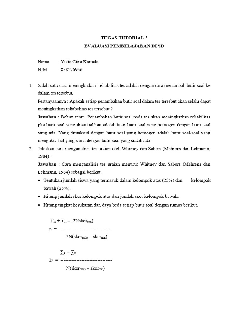 TUGAS TUTORIAL 3 Eval | PDF