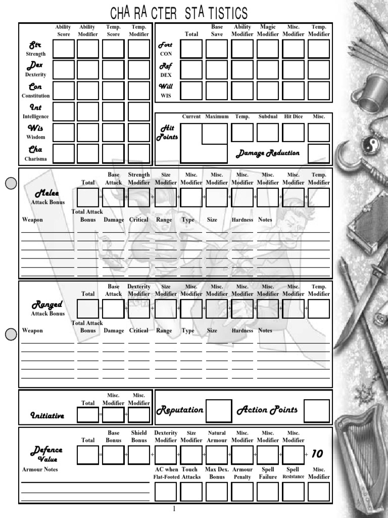 MWWG - Character Sheet 2 | PDF