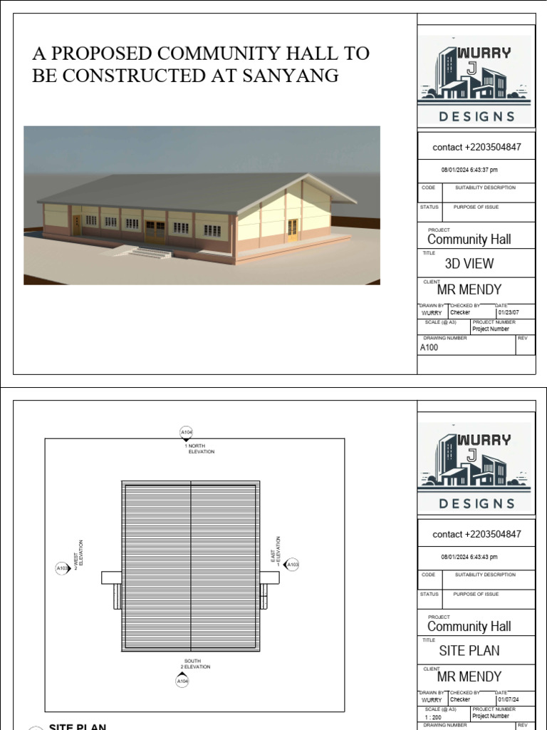 Community Hall | PDF | Technical Drawing | Drawing