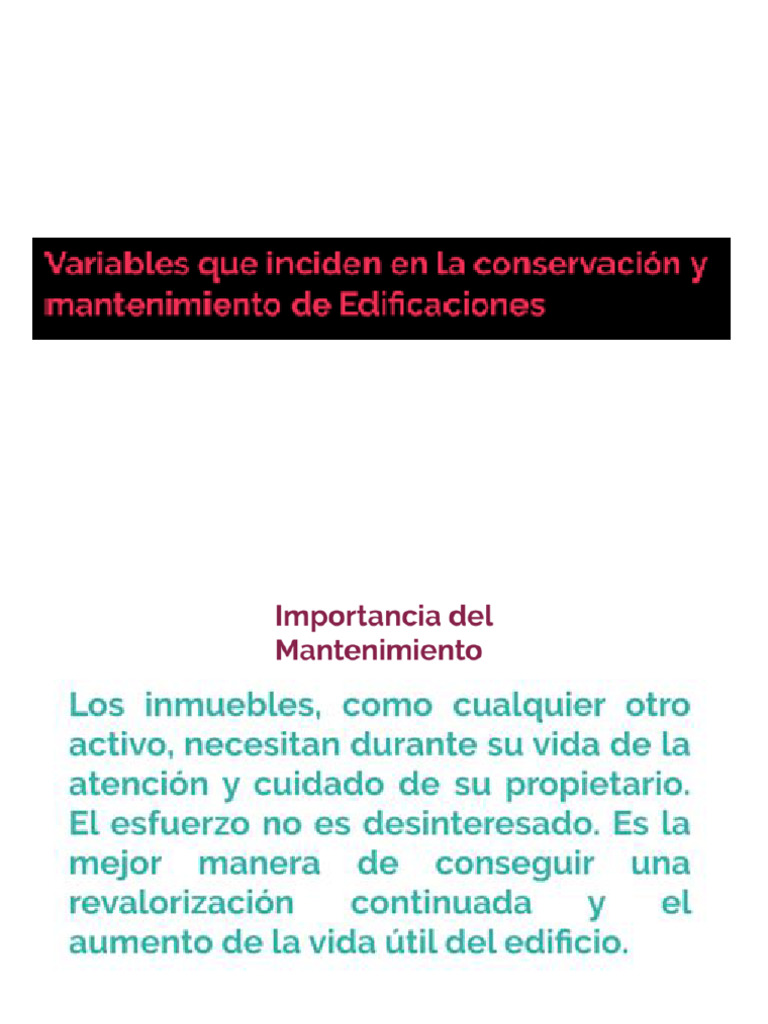 Variables Que Inciden en La Conservacion y Mantenimiento de Edificios. | PDF