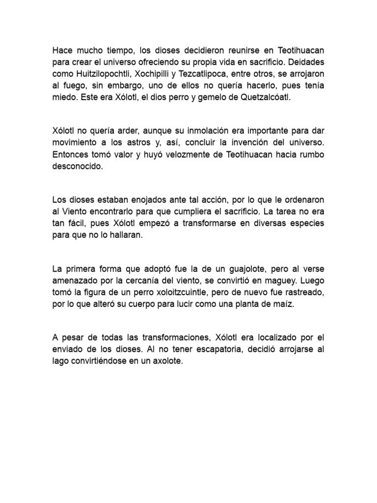 Leyenda Del Ajolote Azteca | PDF