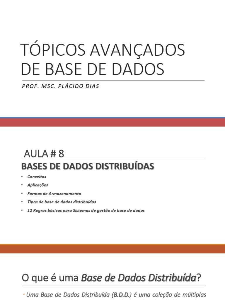 Bases de Dados Distribuídas: Conceitos e Tipos | PDF | Bancos de dados ...