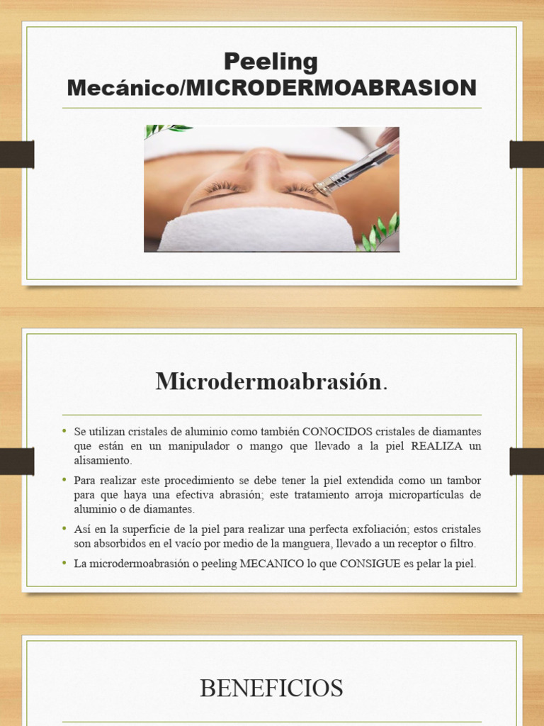 Diapositivas M Corporal Peeling Mecanico y Cromoterapia | PDF | Diodo emisor de luz | Piel