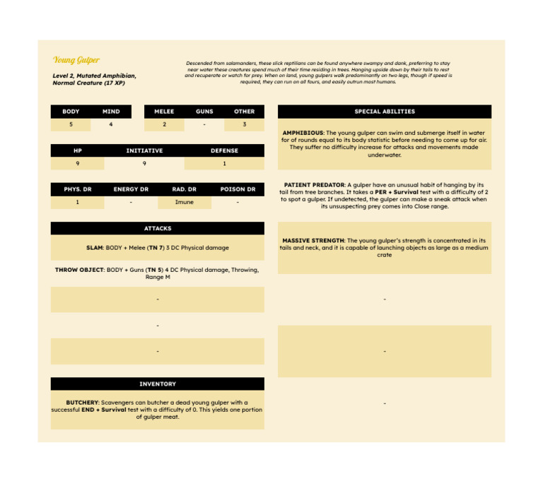 Young Gulper: Amphibious Predator Guide | PDF | Amphibian | Zoology