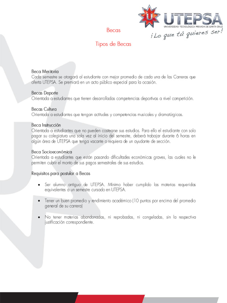 Becas Utepsa | PDF