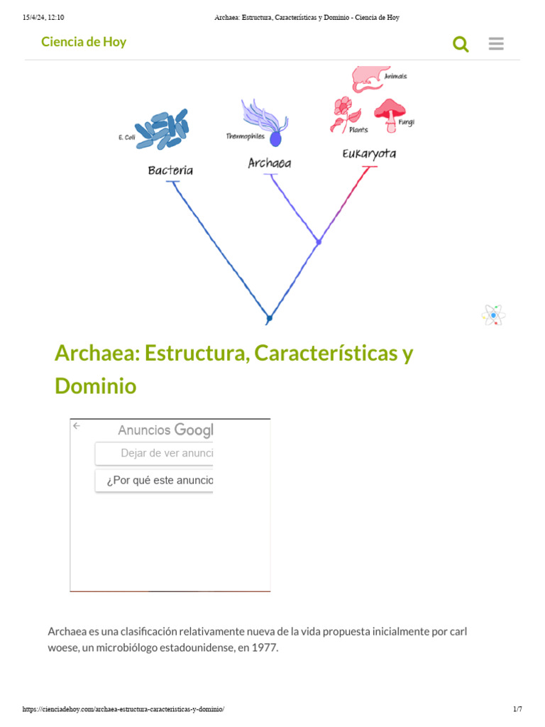 Características y Hábitats de Arqueas | PDF | Archaea | Biología Celular)
