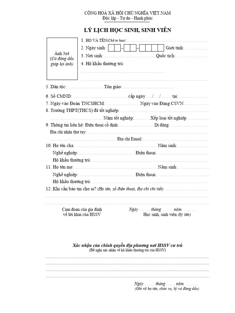 Ly Lich HSSV in 2 Mat | PDF