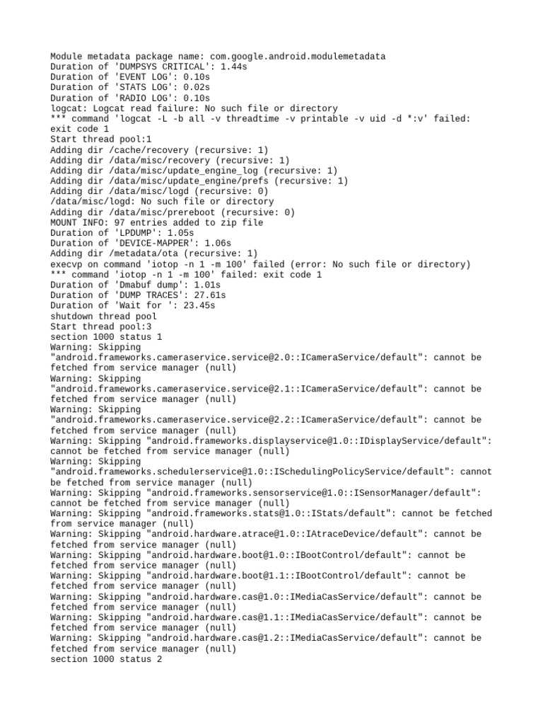 Android Module Metadata Log Analysis | PDF | Software | System Software
