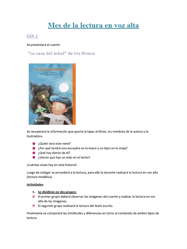 Mes de La Lectura en Voz Alta | PDF