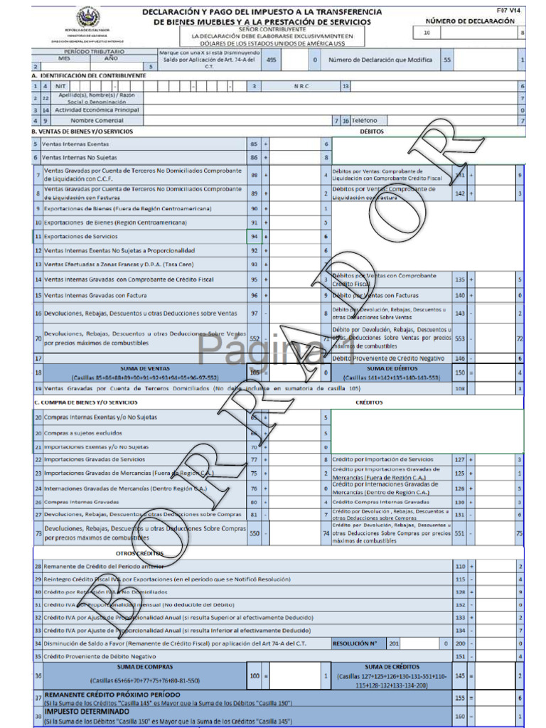 Modelo de Declaracion de Iva F07 | PDF